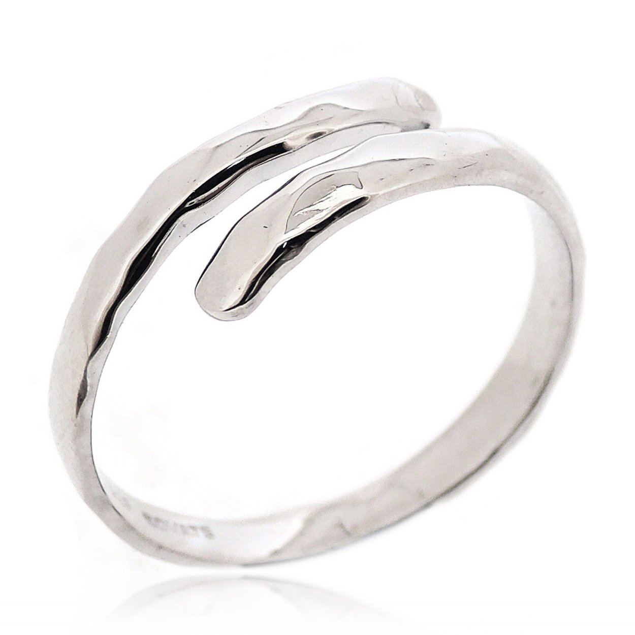 SOVATS Hammered Thumb Ring for Women 925 Sterling Silver Rhodium Plated - Simple, Stylish &Trendy Nickel Free Ring, Size 11