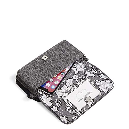Vera Bradley Women's Recycled Lighten Up Reactive Compact Crossbody Purse With RFID Protection, Gray Heather, One Size