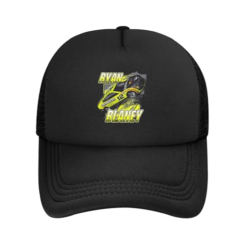 Ryan Blaney 12 Men's Adjustable Mesh Back Cap Curved Bill Snapback Mesh Baseball Cap Breathable Sun Hat