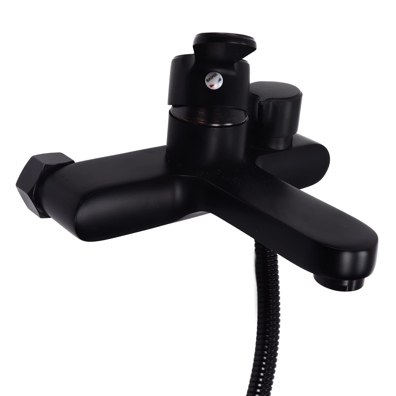 REUIQU shower head, Shower Heads with Handheld Spray Combo, shower head with handheld, G1/2 Shower Combo Set Multifunctional Shower Head System Black Bathroom Shower Kit for Hotel