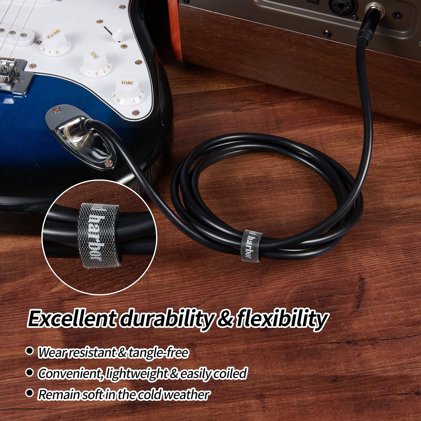 Sound harbor Guitar Cable, Instrument Cable 3.3 ft Electric Bass Guitar Cable