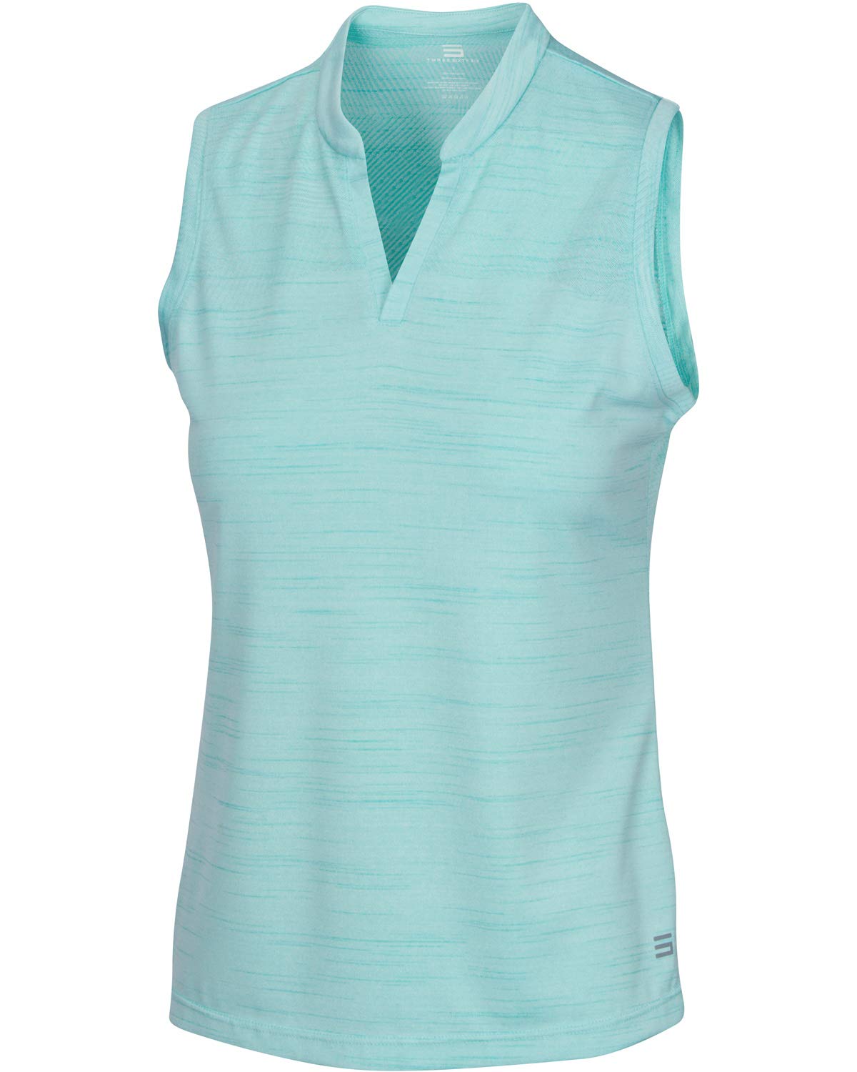 Three Sixty Six Women’s Collarless Golf Polo Shirt - Dry Fit, Breathable, Compression Golf Tops Aqua Blue