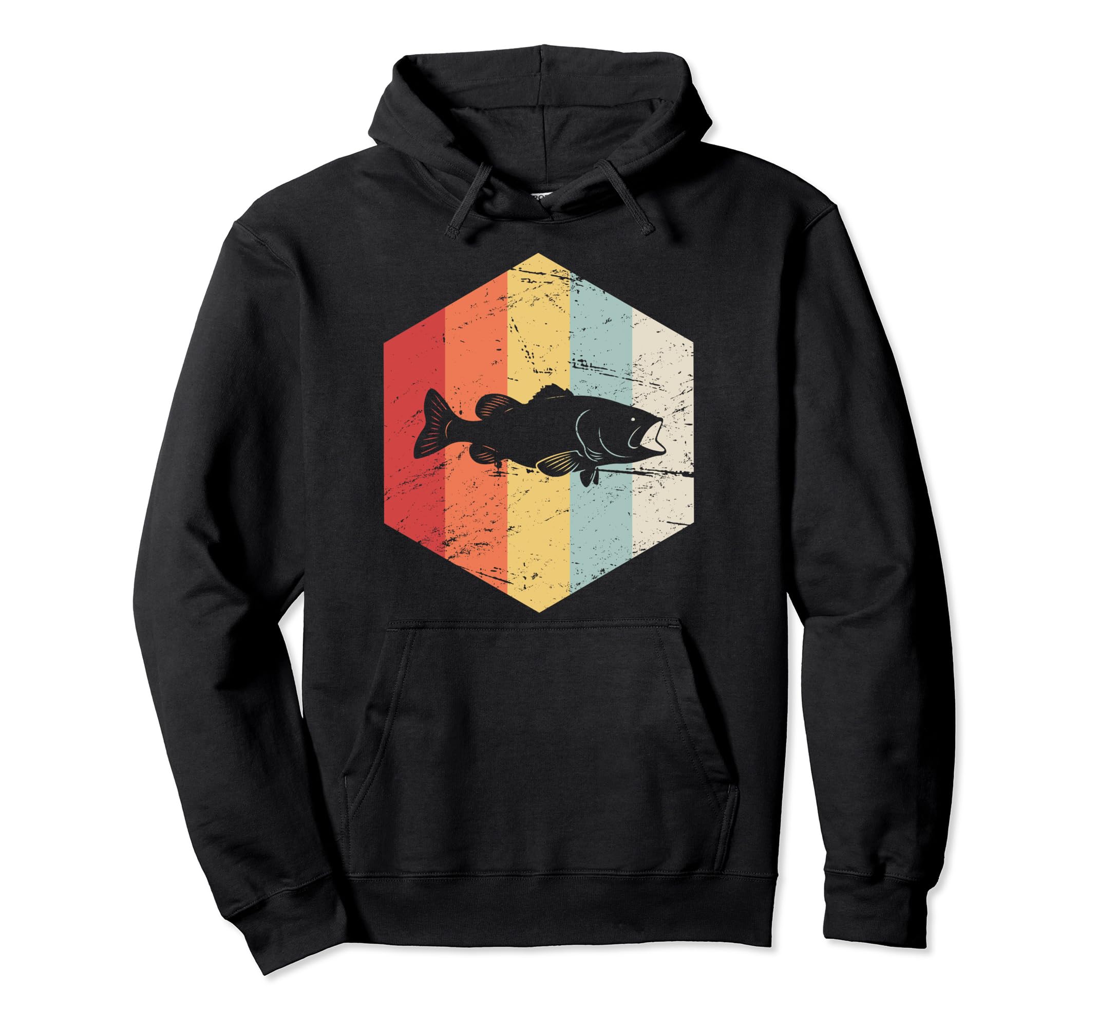 Retro Vintage Bass Fishing Hoodie Pullover Hoodie