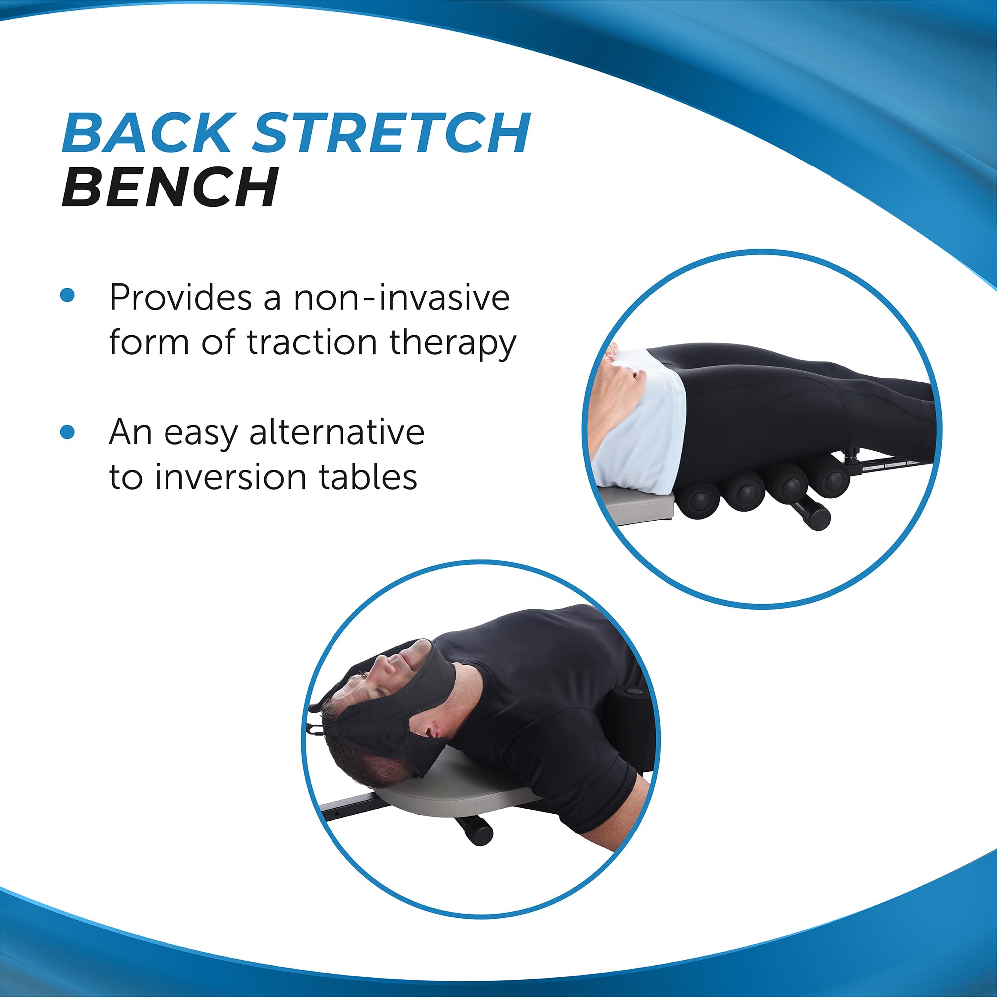 Stamina Inline Back Stretch Bench with Cervical Traction - Back Decompression, Neck Stretcher for Tension Relief - Up to 250 lbs Weight Capacity