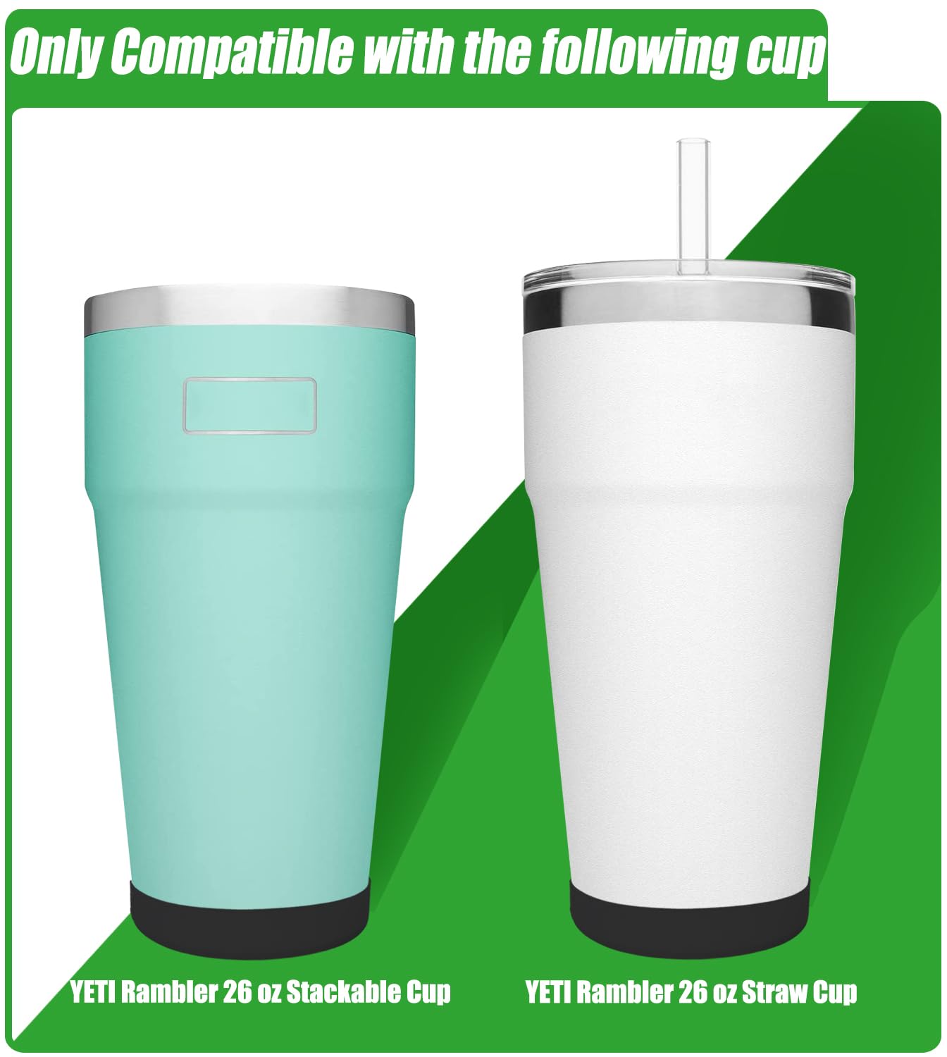 Silicone Boot Sleeve for YETI 26 oz Rambler Straw Lid - Safer Protection and Less Noise for YETI Stackable Coffee Mug Cup 26 oz - Dishwasher Safe