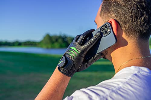 Through Touch Golf Glove (Black/Green, Large, Right)