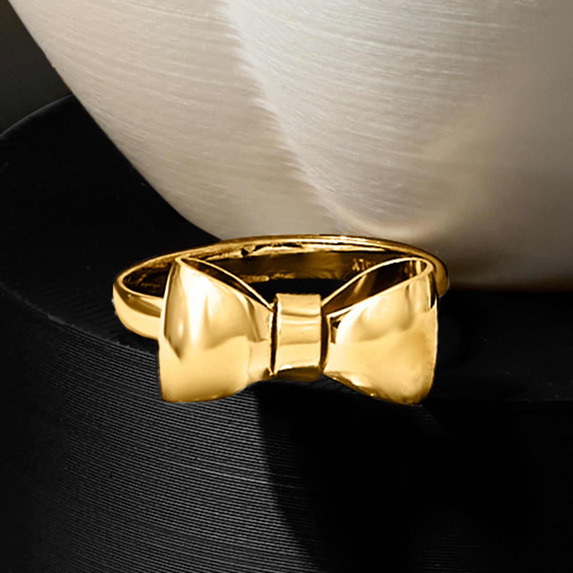 Ross-Simons Italian 14kt Yellow Gold Bow Ring. Size 8