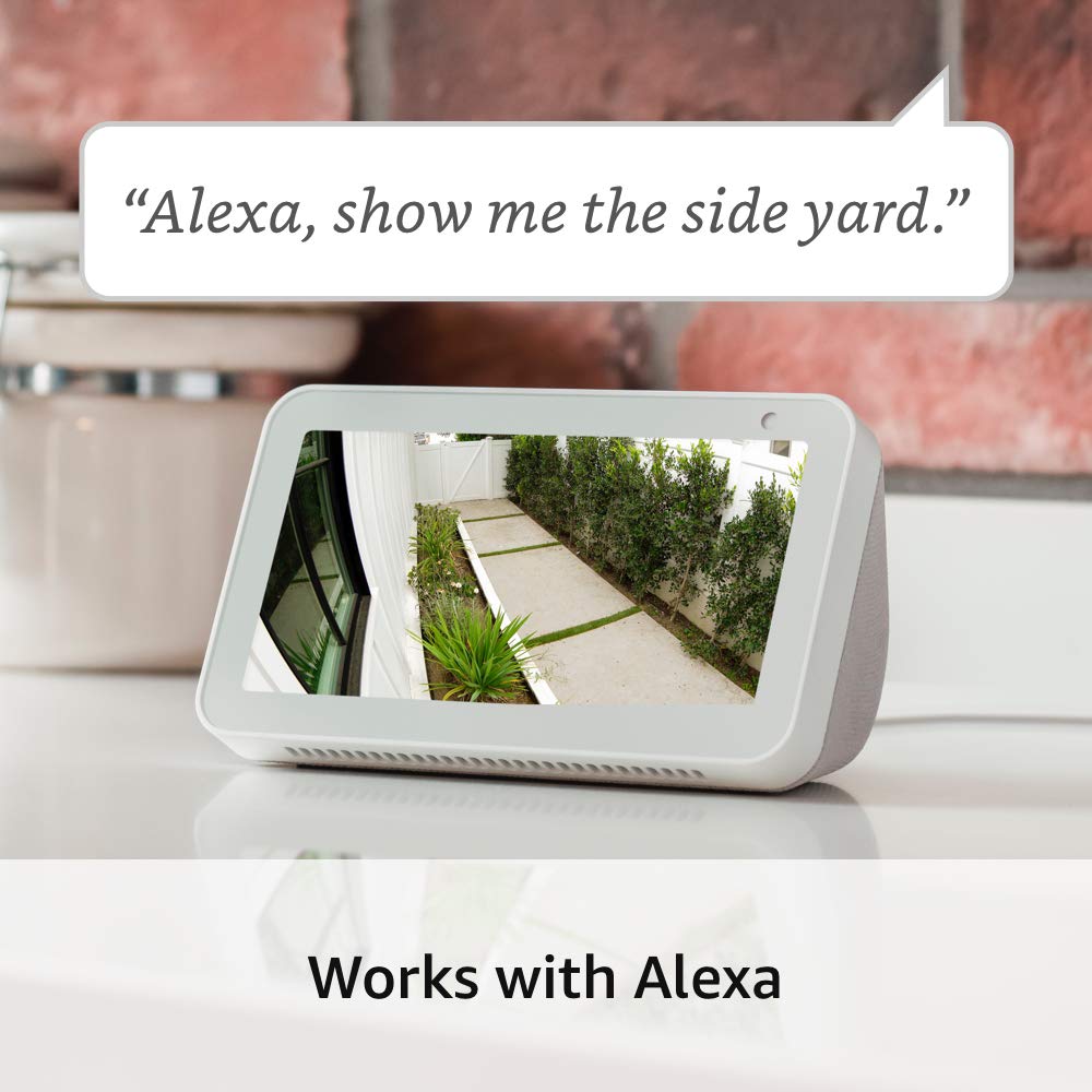 Ring Floodlight Camera Motion-Activated HD Security Cam Two-Way Talk and Siren Alarm, White