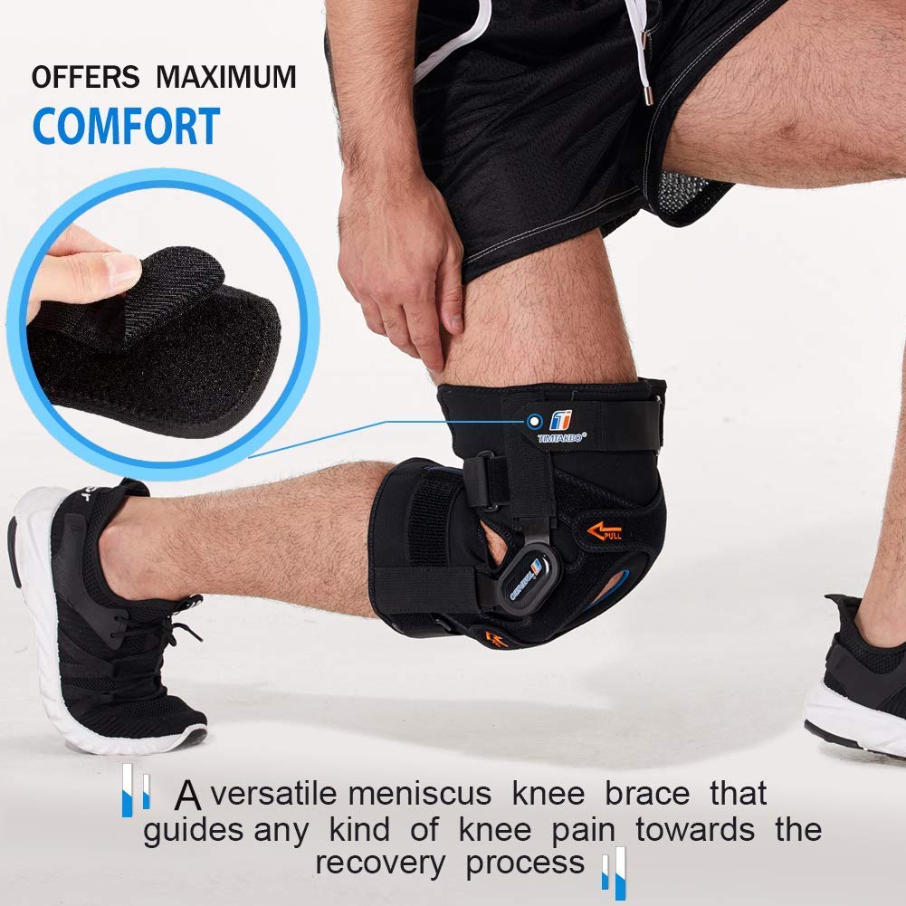 T TIMTAKBO Hinged Knee Brace,GEl Patella Support with Removable Dual Side Stabilizers,Knee Support for Meniscus Tear,Relieves ACL,Arthritis(L fit Upper 19.5-23.5"/Lower 16-20.5")