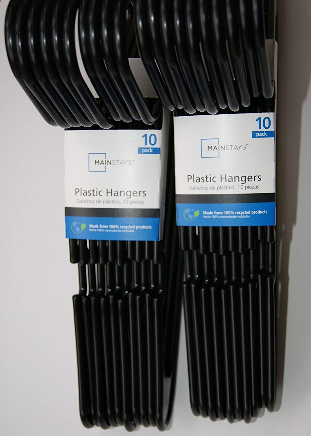 Standard Plastic Adult Hangers - Black (20 Count)