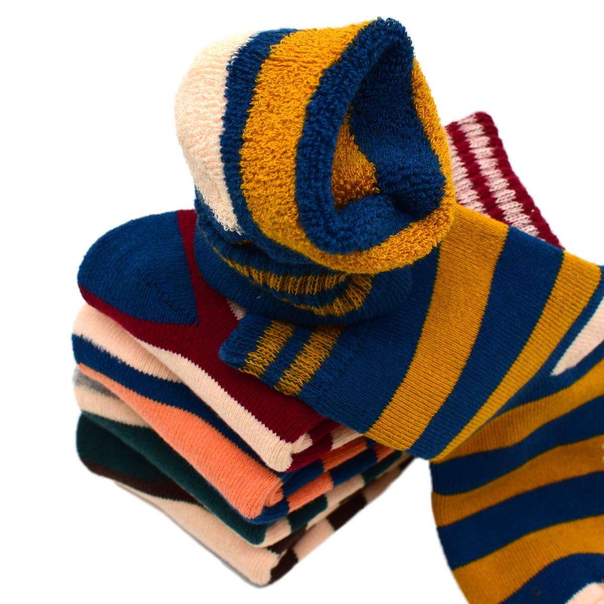 Thick Cotton Socks Kids Winter Warm Socks Fuzzy Socks 5 Pack For Boys And Girls 4-6 years