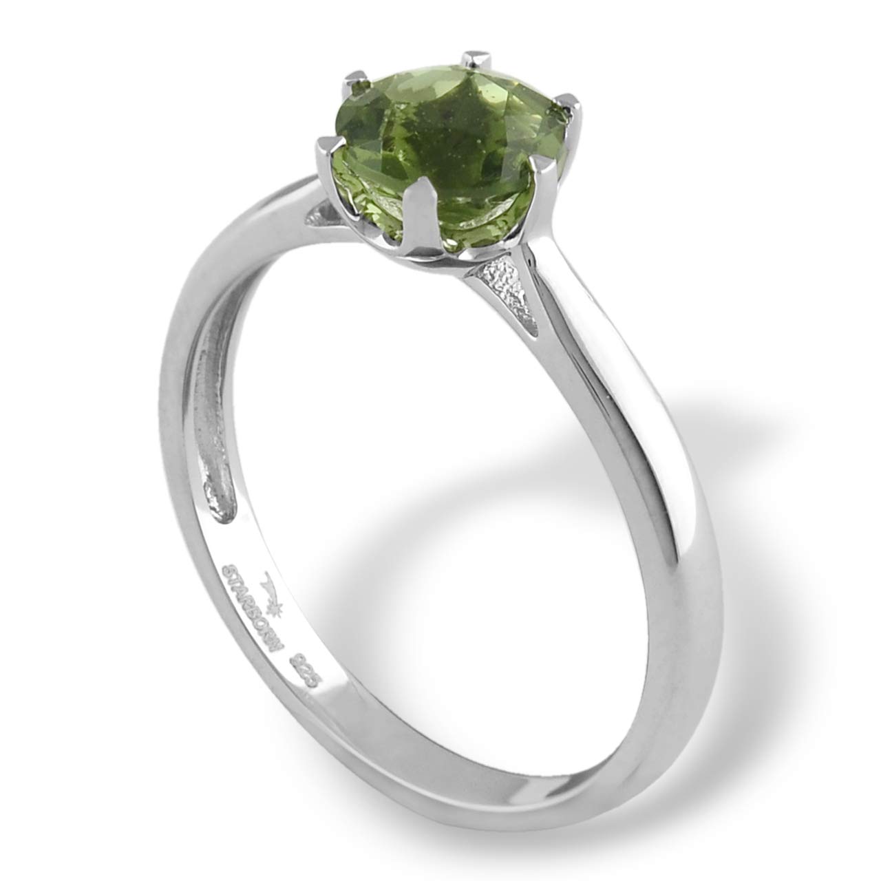 Starborn Sterling Silver Classic Style Faceted Moldavite Ring
