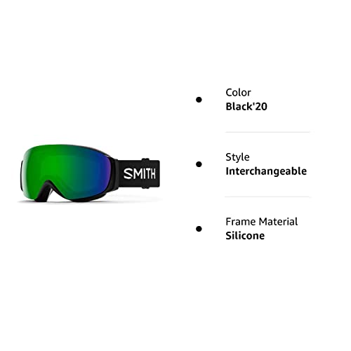 SMITH Optics I/O MAG S Women's Snow Winter Goggle - Black, Chromapop Sun Green Mirror