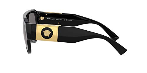Versace Man Sunglasses Black Frame, Dark Grey - Polarized Lenses, 57MM
