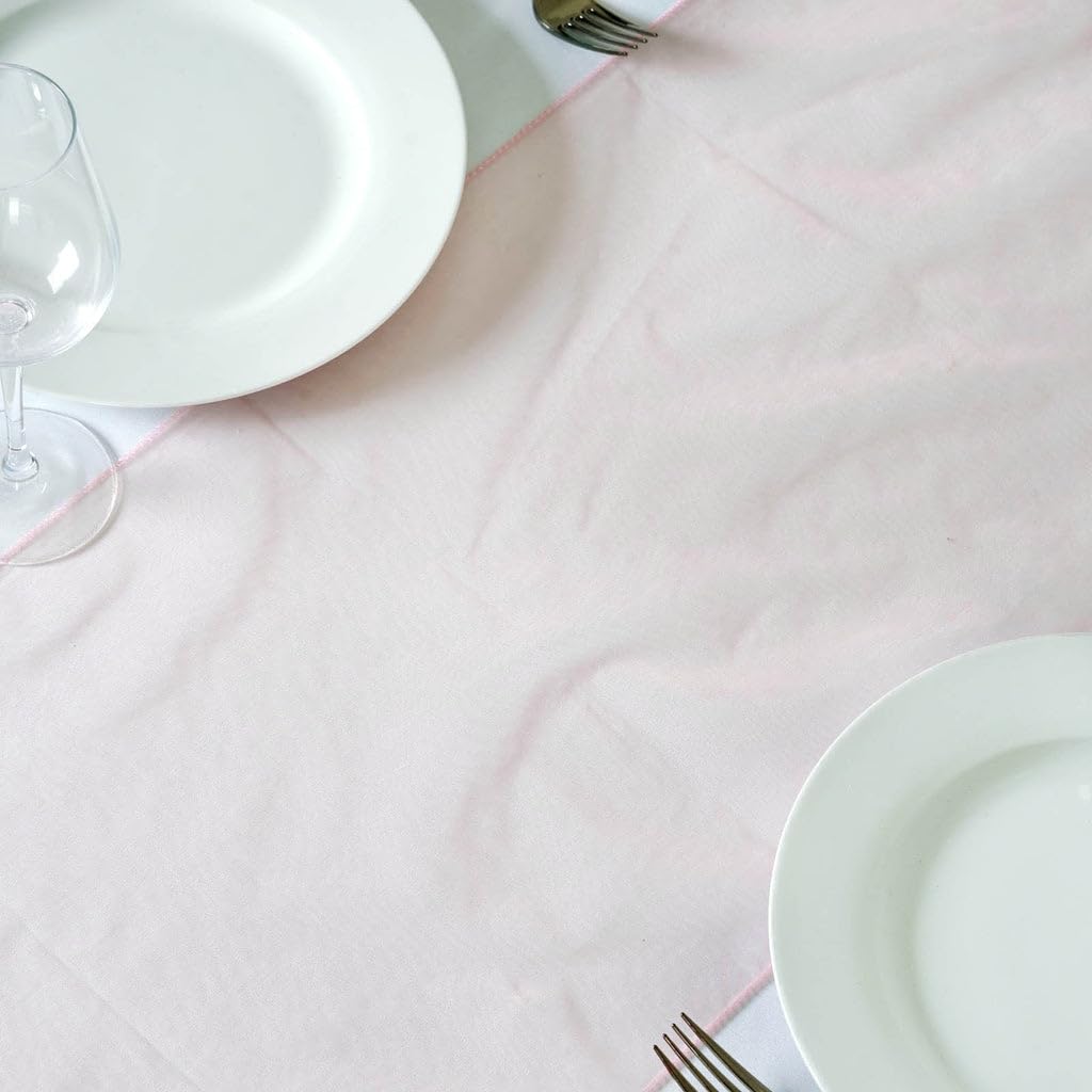 TABLECLOTHSFACTORY Blush Premium Organza Table Top Runner for Weddings Birthday Party Banquets Decor Fit Rectangle and Round Table