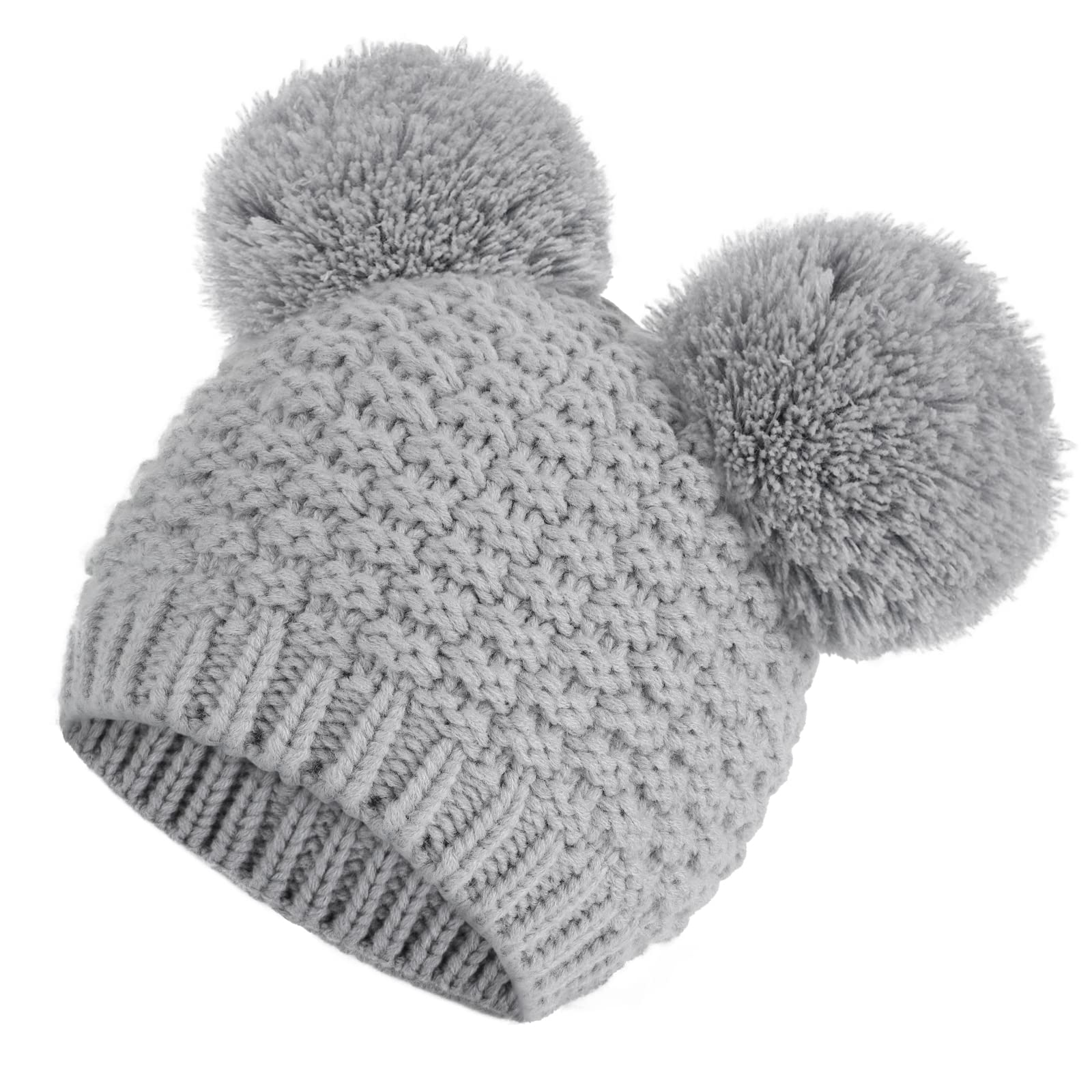 Simplicity Beanie for Women Winter Cable Knit Pompom Ski Snowboard Beanie Hat Black