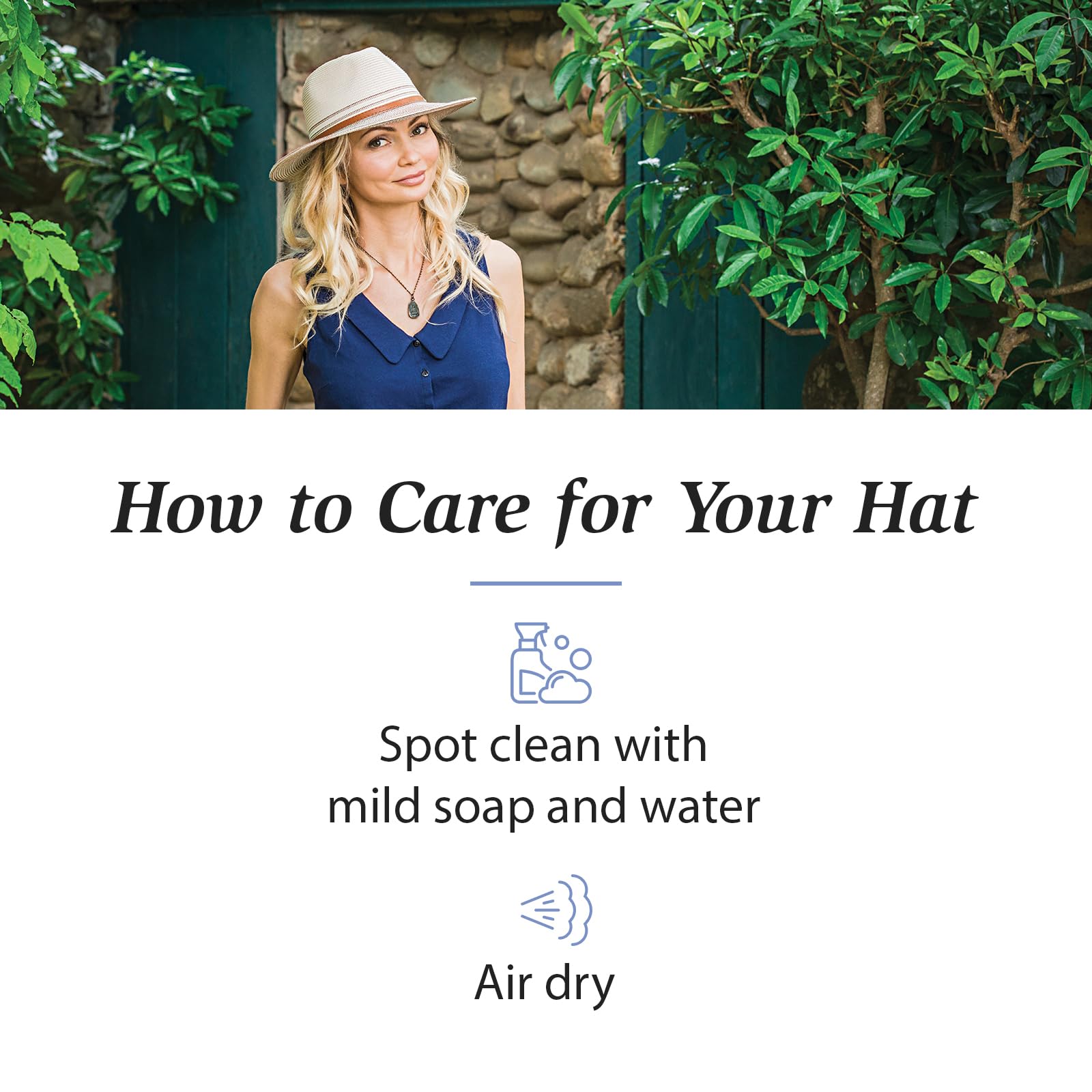 Wallaroo Hat Company Women’s Petite Kristy Fedora – UPF 50+ Sun Protection, Wide Brim, Packable Design, Adjustable Sizing for Smaller Crown Sizes – Sun-Safe Hat for Travel and Everyday (Ivory/Stone)