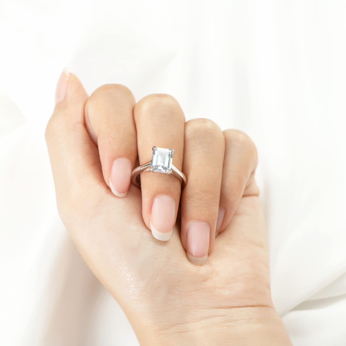 YUNKAI Engagement Ring for Women, 925 Sterling Silver Cubic Zirconia Wedding Ring Christmas Gift Mothers Day