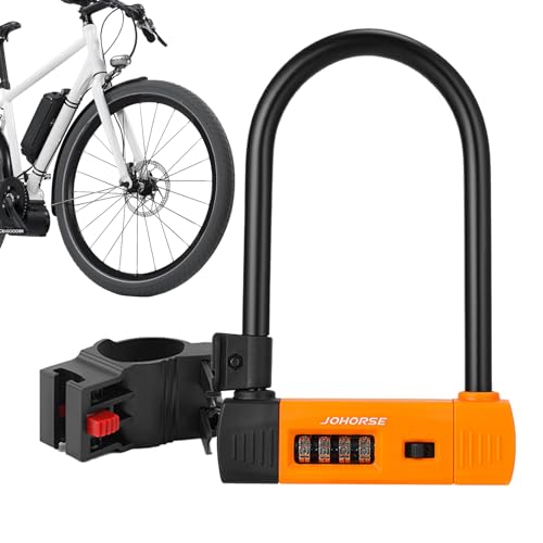 U-Lock, Heavy Duty Combination U Lock Paddle Lock, U Lock with 4-Digit Resettable, Heavy Duty Anti-Theft Bicycle U Lock Secure Your, Scooter, Electric and More Ideal for Road Moun