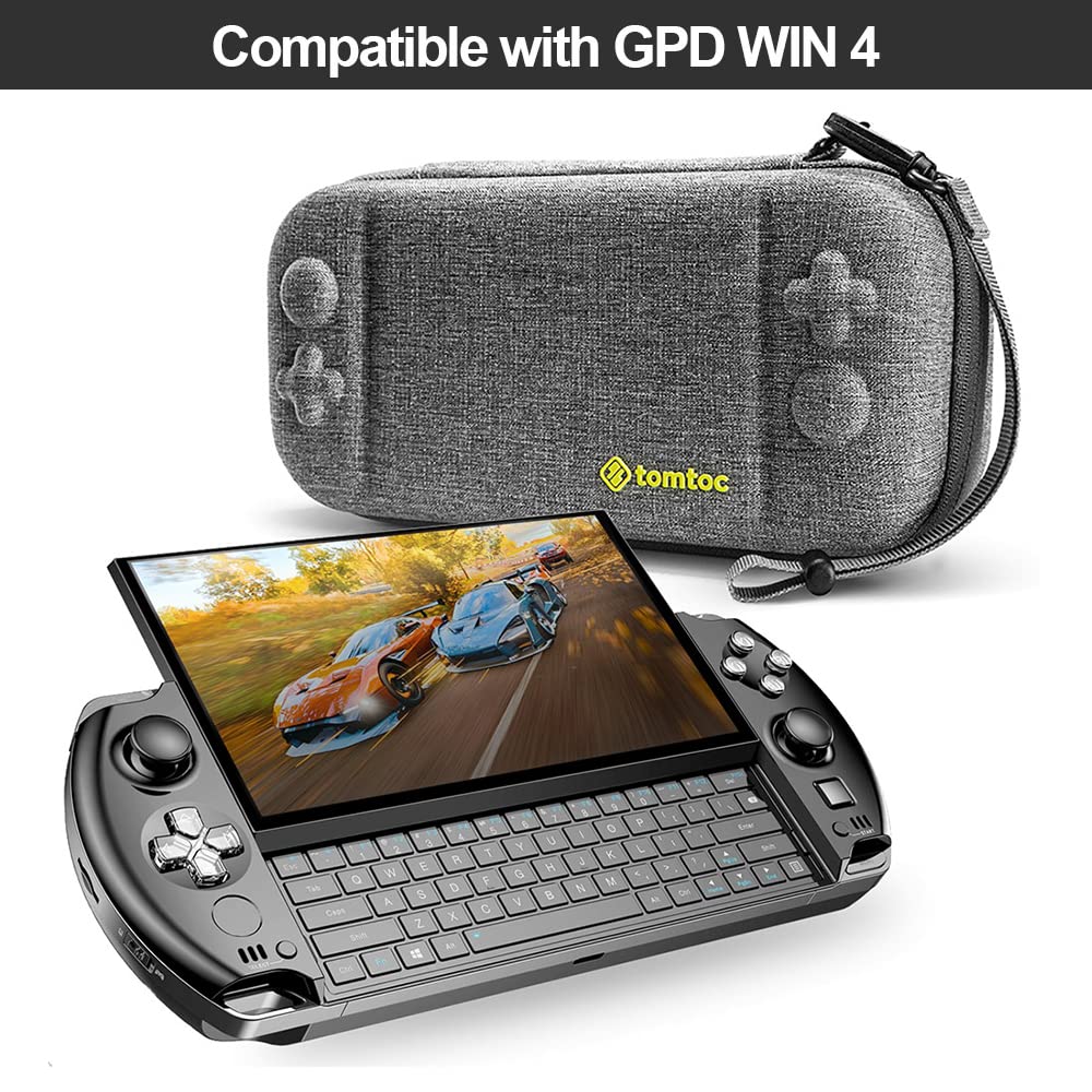 tomtoc Switch Lite Case, GPD WIN 4 Case, Slim Protective Carrying Case with Original Patent, Travel Storage Switch Lite Sleeve with 24 Game Cartridges for Nintendo Switch Lite and Accessories, Gray