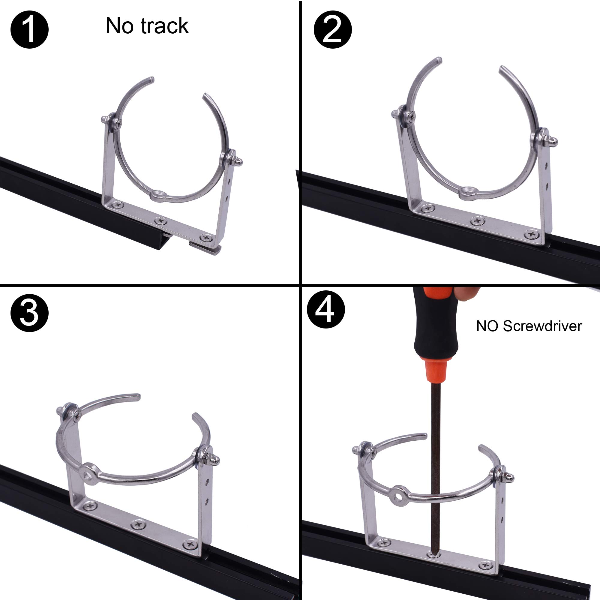 YYST Kayak Cup Holder Track Mounted Drink Holder Cup Holder for Kayak Track -No Drinks (1)