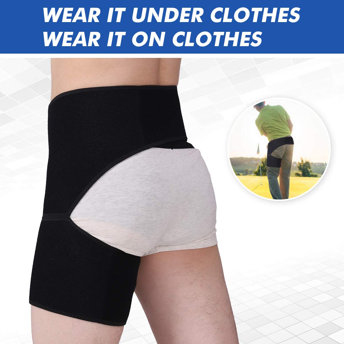 Tenbon Hip Brace Sciatica Nerve Pain Relief Groin Support Thigh Back Brace Suitable for Both Men and Women