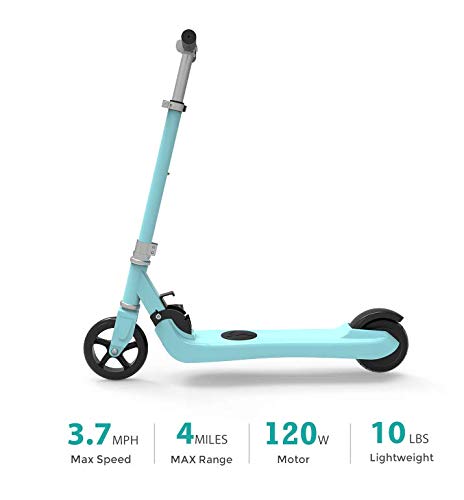 Urban Drift Electric Scooter for Kids - 2 PU Wheel 4 Adjustable Height, Kick-Start Boost and Gravity Sensor, Folding E-Scooter Best Gifts for Girls and Boys Ages 6-12 (Blue)