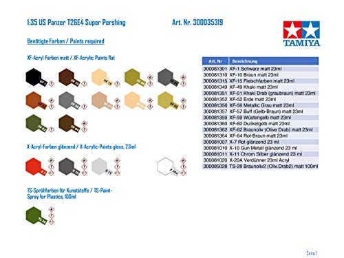 Tamiya Models US Tank T26E4 Super Pershing Model Kit