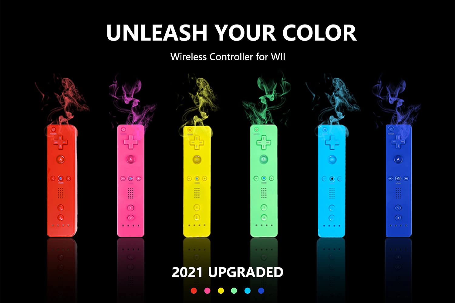 Yosikr Wii Controller 2 Pack, Wii Remote Controller with Silicone Case and Wrist Strap Compatible for Wii/Wii U (Yellow and Blue)