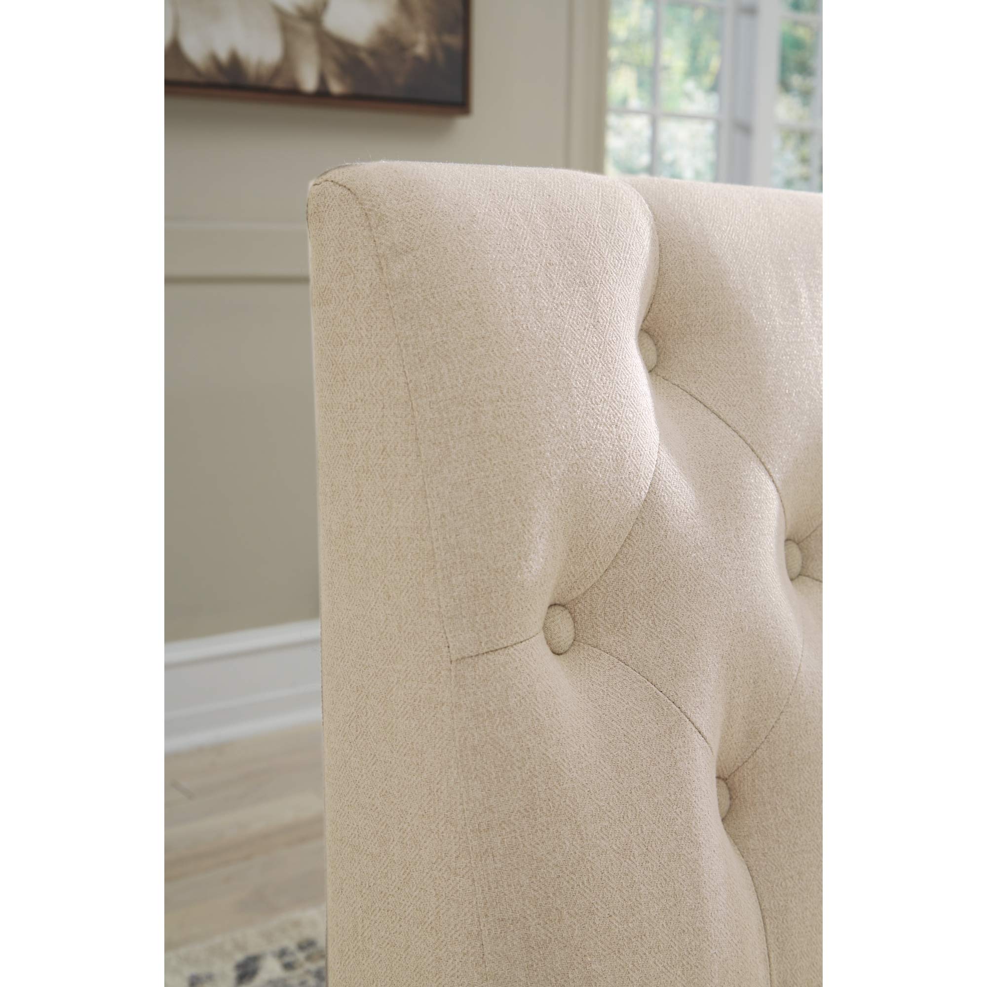 Signature Design by Ashley Gwendale French Country Tufted Back Storage Bench, Beige