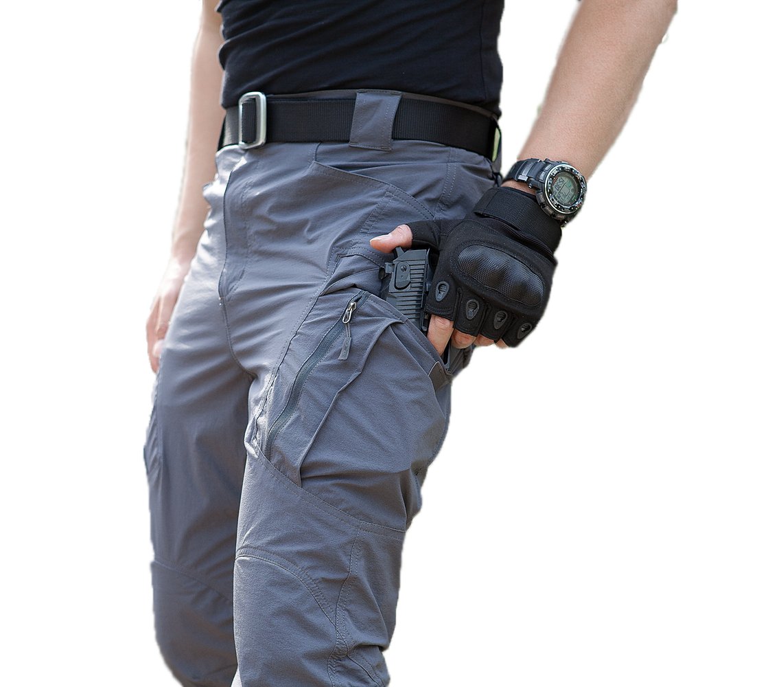 TACVASEN Military Lightweight Water Repellent Assault Hiking Camping Mountain Pants Khaki 36