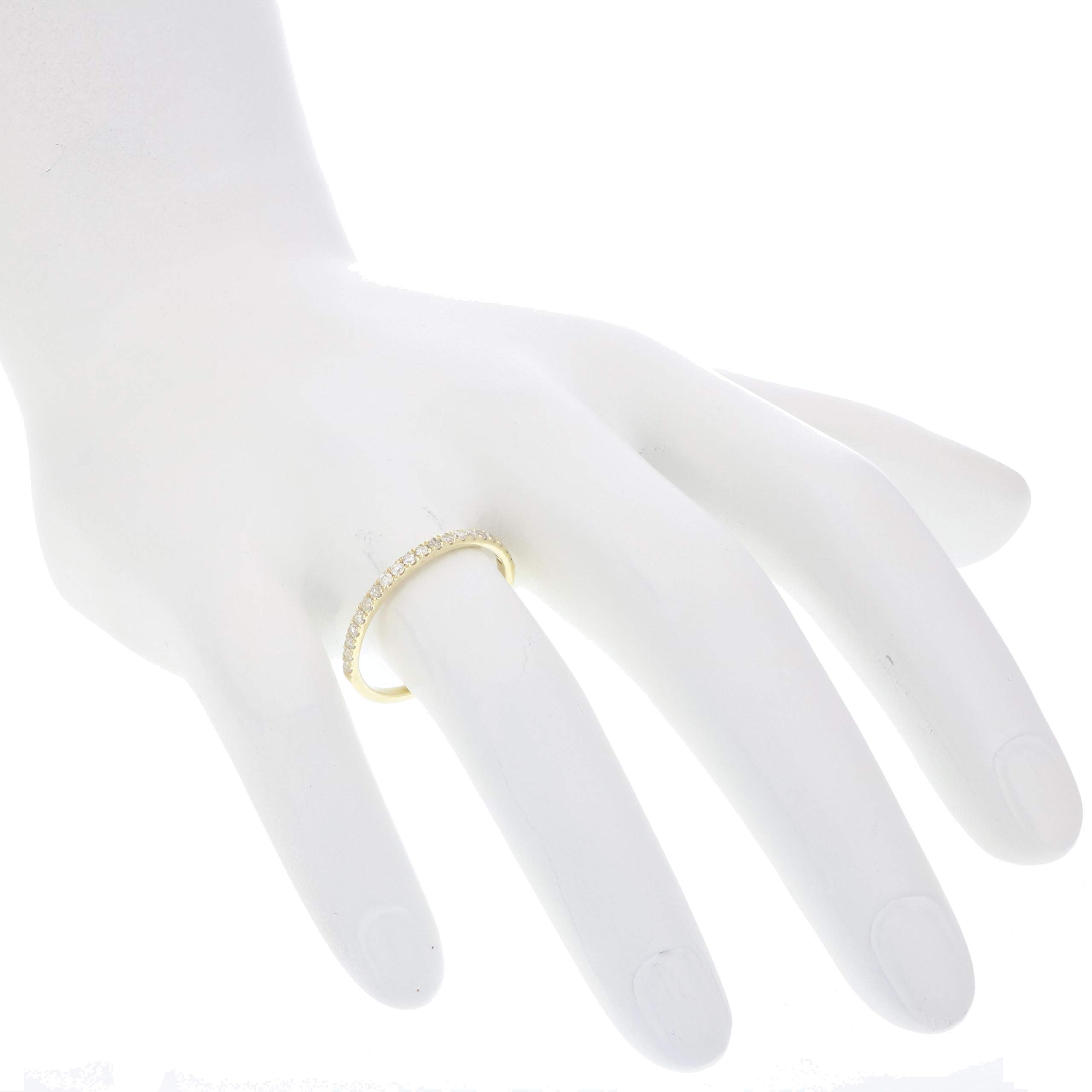 Vir Jewels 1/6 cttw Micro Pave Diamond Wedding Band for Women in 10K Yellow Gold Prong Set, Size 7.5