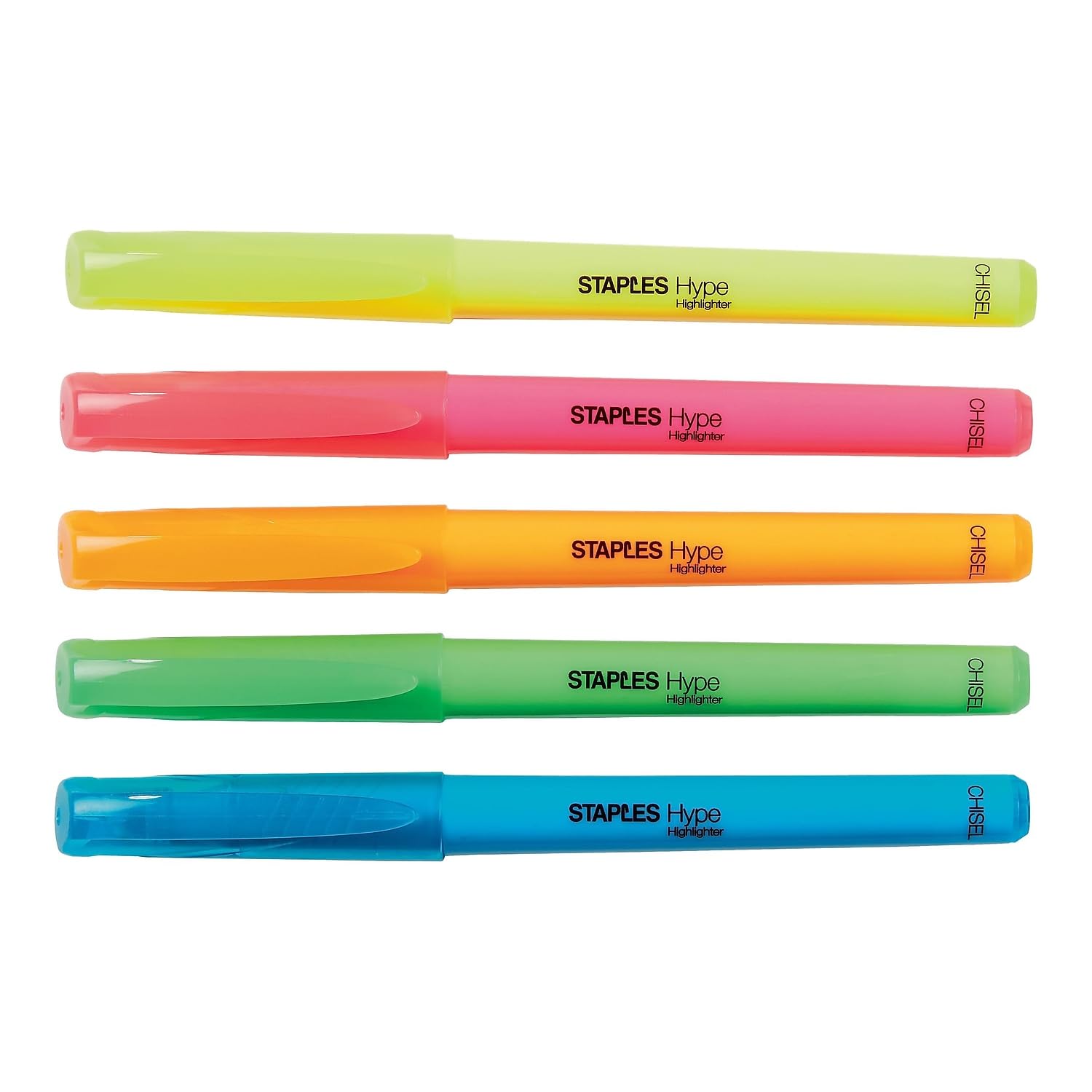 STAPLES 2072216 Hype Pen-Style Highlighters Chisel Assorted 5PK (29349)