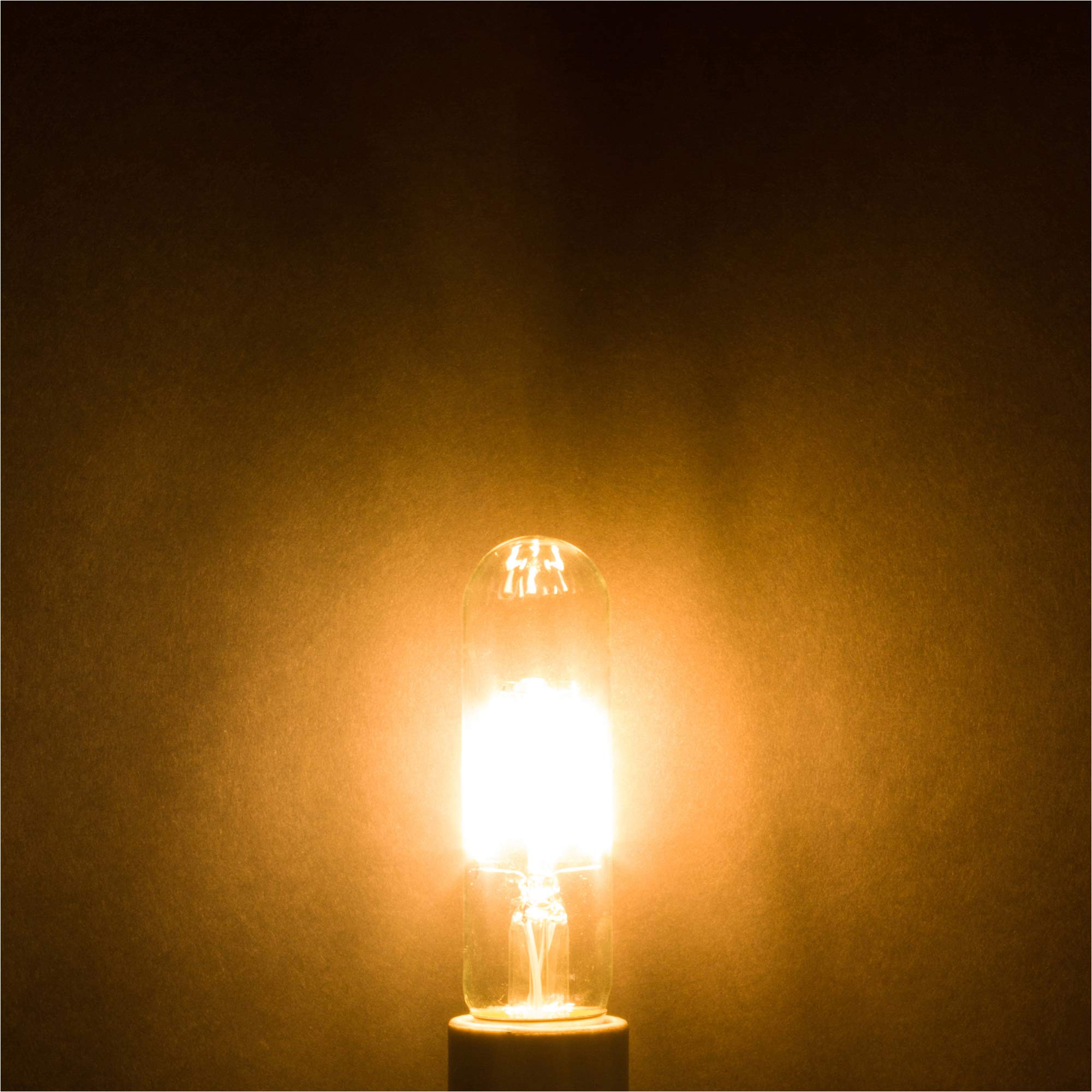 Simba Lighting LED T10 Tubular Edison Filament Light Bulbs (3 Pack) 4W Dimmable 40W Equivalent 120V for Cabinet Display, Piano Lamps, Clear Glass Decorative, Standard Medium E26 Base, Warm White 2700K