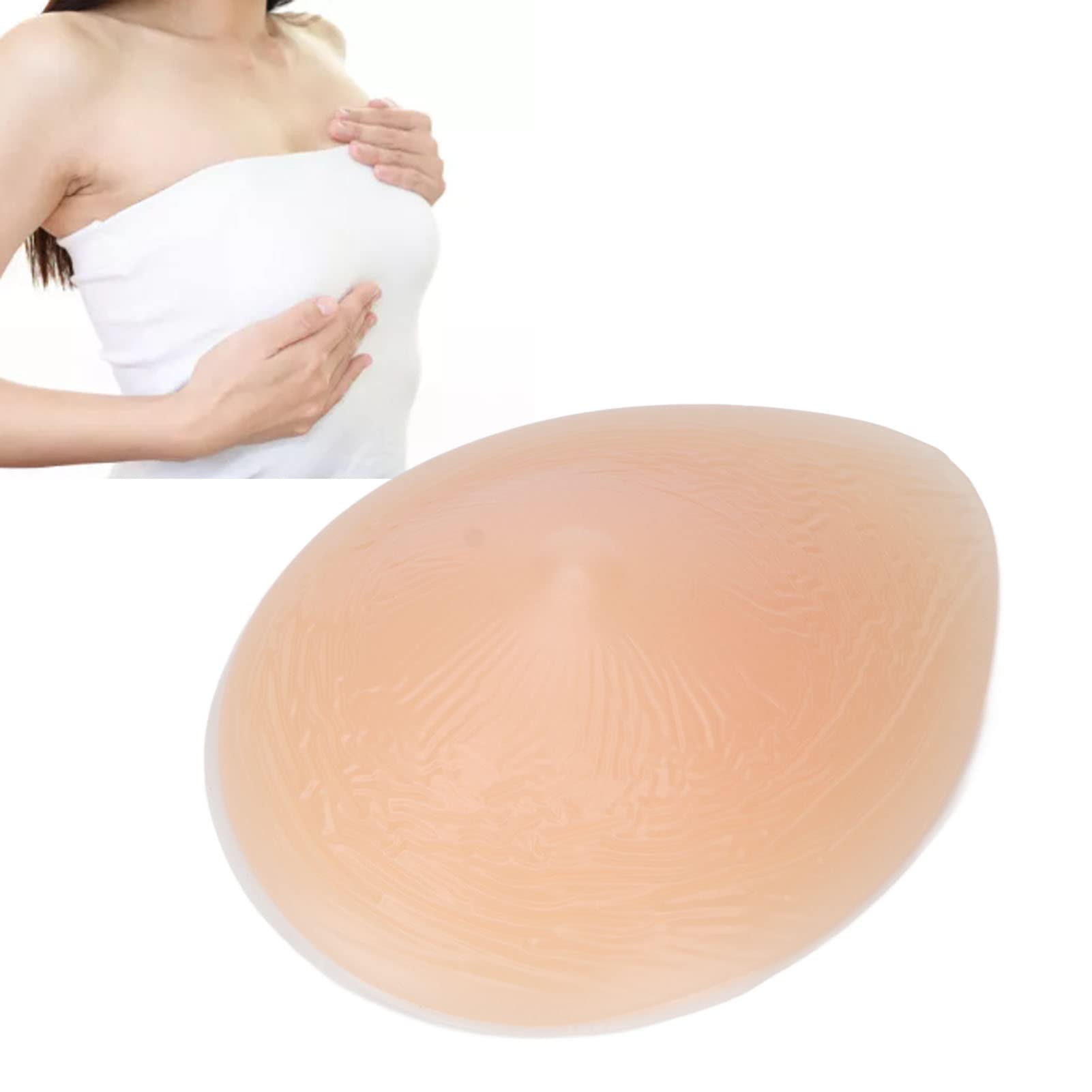 Silicone Breasts, Prosthetic Mastectomy Bra Tighten Lying Practice Simulation, Silicone Breast Form Mastectomy Prosthesis Self Adhesive Crossdress Transvestite Bra Enhancer (250g)