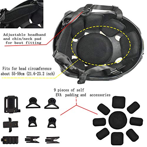 Tactical Fast Helmet with Ear Protection Foldable Half Face Airsoft Mesh Mask and Tactical Goggles for Airsoft Paintball Hunting Shooting Outdoor Sports