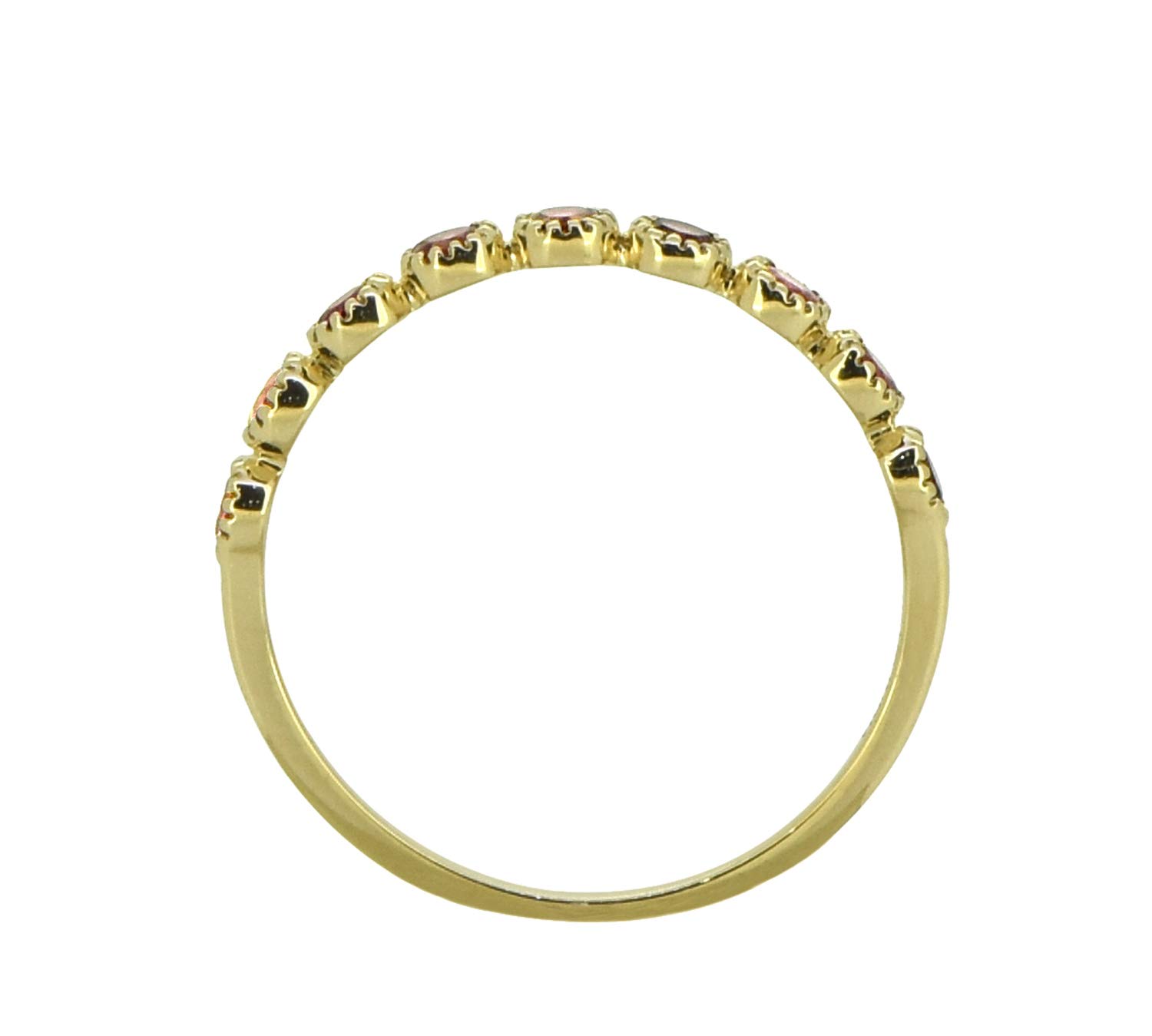YoTreasure 0.36 ct. t.w. Pink Sapphire Solid 14k Yellow Gold Eternity Band Ring