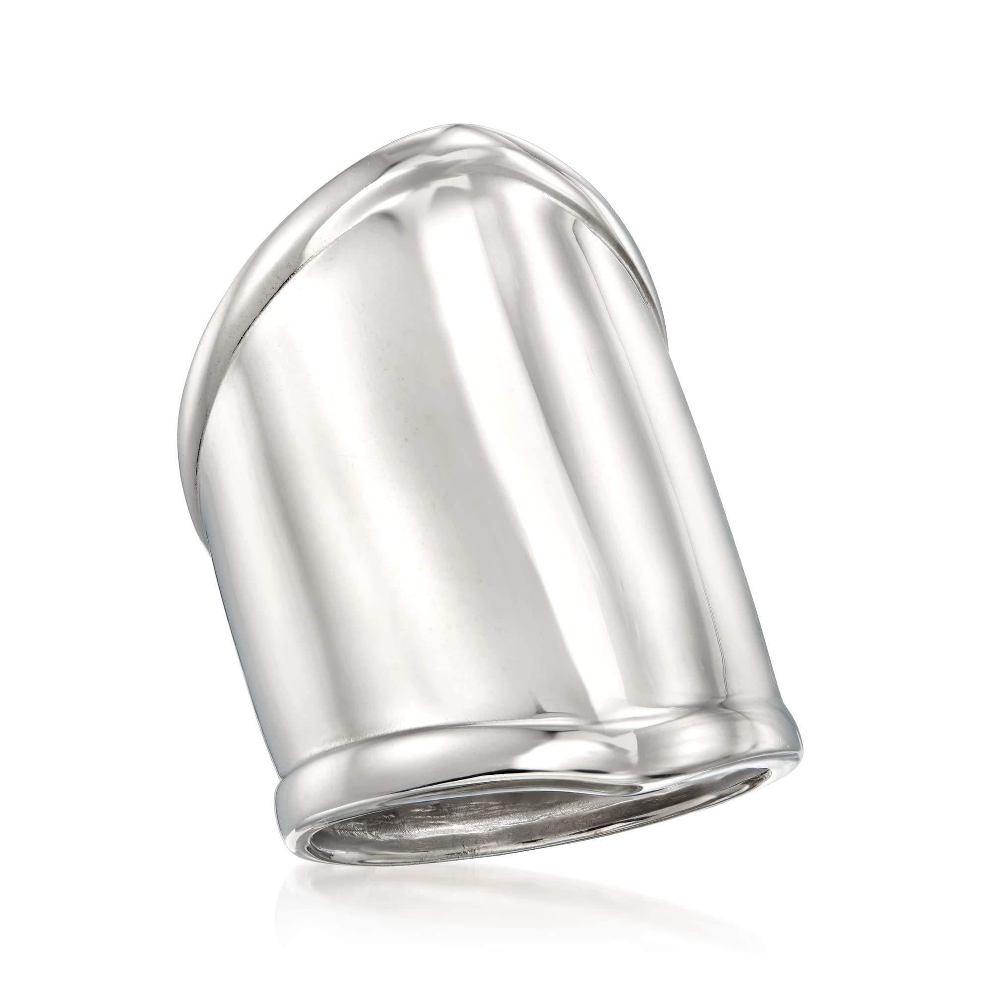 Ross-Simons Sterling Silver Wide Polished Ring. Size 8