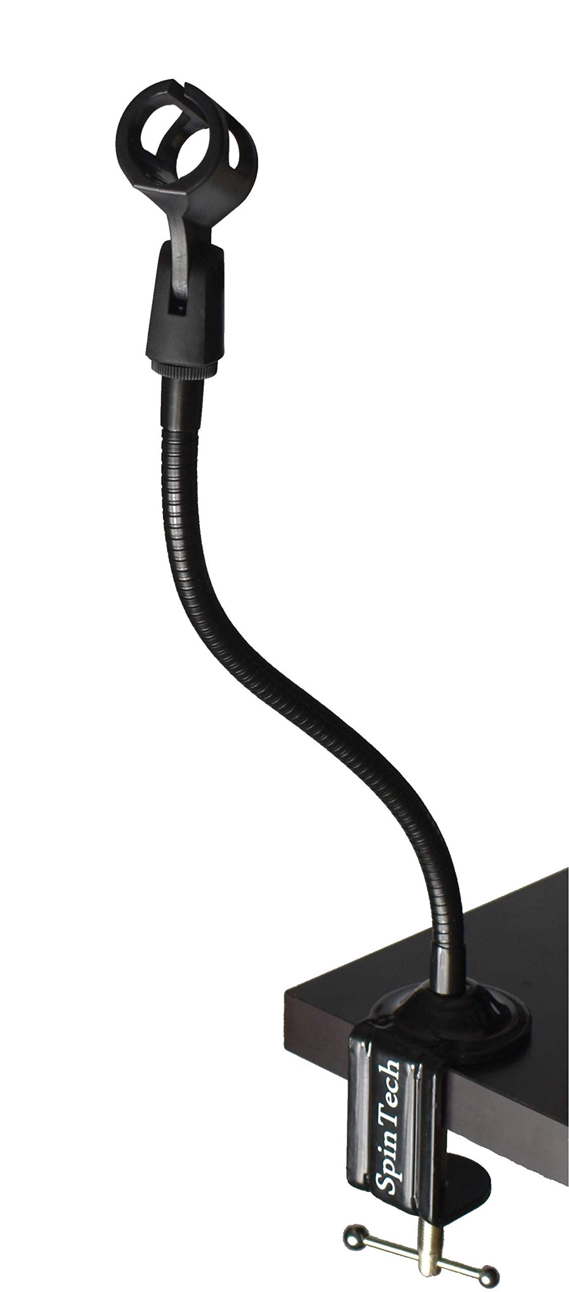 SpinTech Flexible Gooseneck Microphone Stand with Desk Clamp for Radio Broadcasting Studio, Live Broadcast Equipment, TV Stations (13, Clamp)