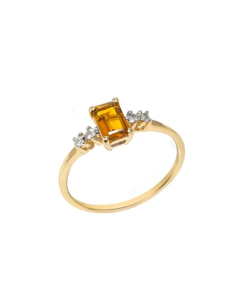 YoTreasure 0.78 Ct Green Onyx Engagement Ring 10kt Yellow Gold Jewelry
