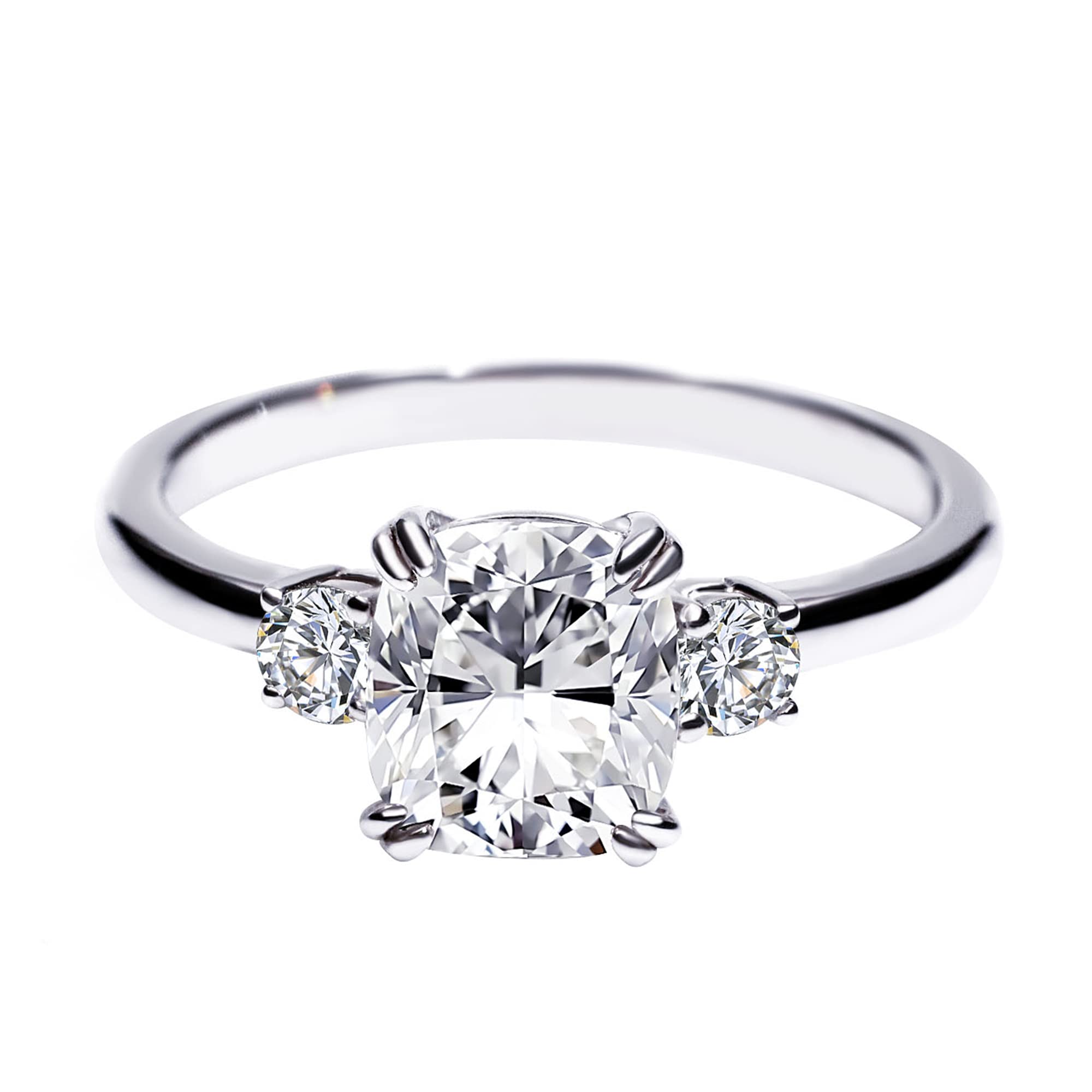 TIANYU GEMS 1.5Ct Moissanite Engagement Ring, Solid Sterling Silver 18K Real Gold Plated DF Color VVS Elongted Cushion Crushed lce Cut Moissanite Engagement Rings for Women Wedding Memorial Day Party