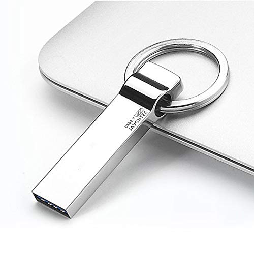 Waterproof USB Flash Drive 16GB JAVONTEC Flash Memory Stick with King Ring, 16GB BAR (Metal) for Fold Data Storage, Zip Drives, Pen Drive-Silver (USB Flash Driver)