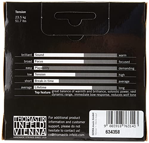 Thomastik Violin String RONDO (RO01, RO02, RO03A, RO04, 4) Set of 4 Types, Medium Tension RO100