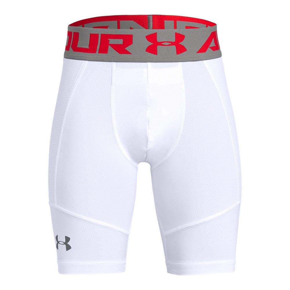 Under Armour Boys' UA Utility Slider Baseball Shorts Youth X-Small White