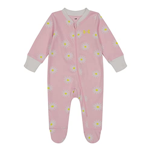 Under Armour Baby Girls Footie, Zip-up Closure, Logo & Printed Designs Coverall, Pink Sugar, 6-9 Months US