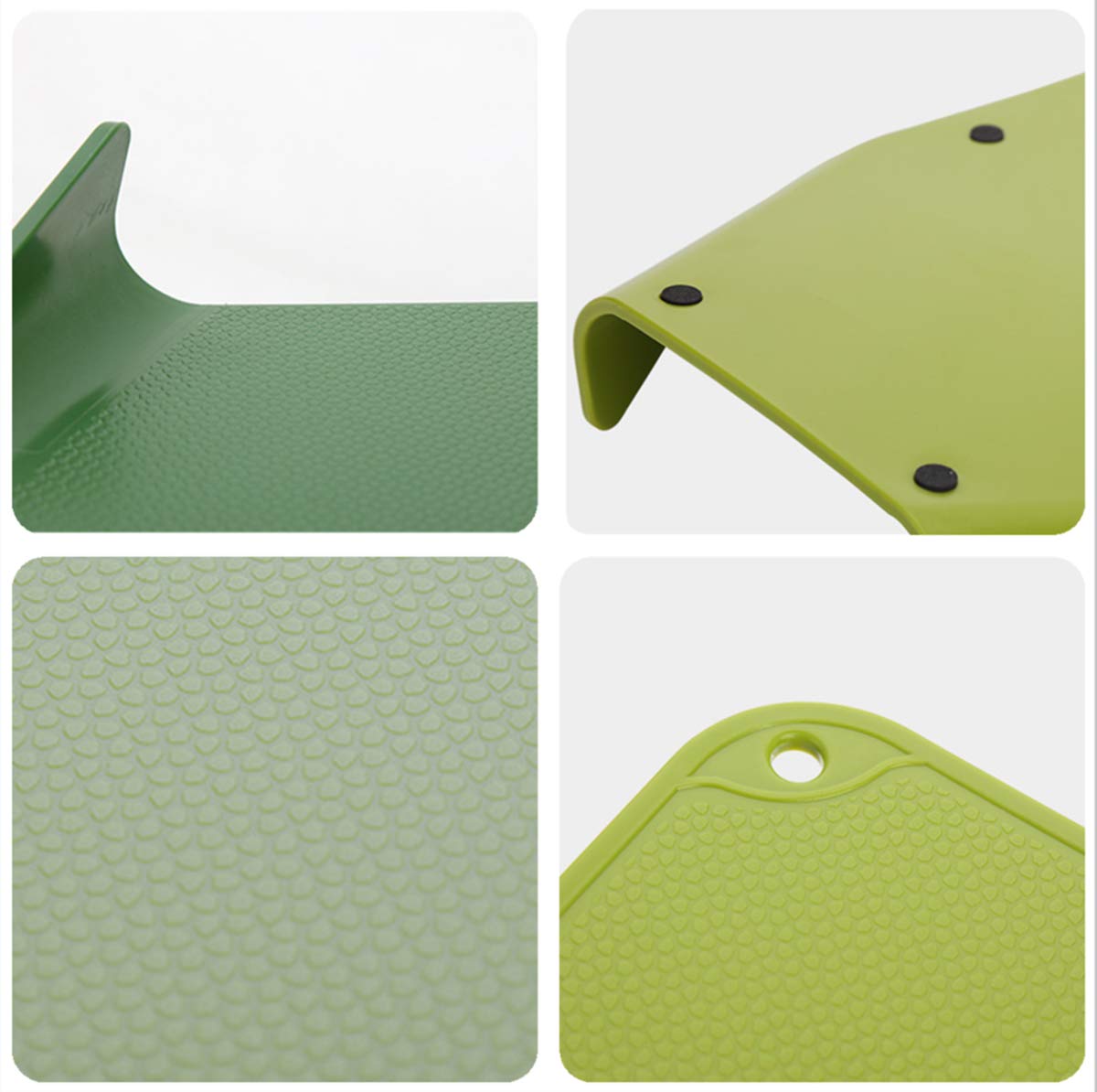 XIZEN Kitchen Cutting Board (3-Piece Set)-PP material Easy to wash BPA-free,The bottom curling design makes food not easy to spill,Texture cut surface,Rubber bottom non-slip., Multicolor, YZ0003