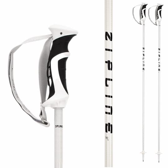 Ski Poles Graphite Carbon Composite - Zipline Podium 14.0 K - U.S. Ski Team Official Supplier (White Carbon, 44" in./112 cm)