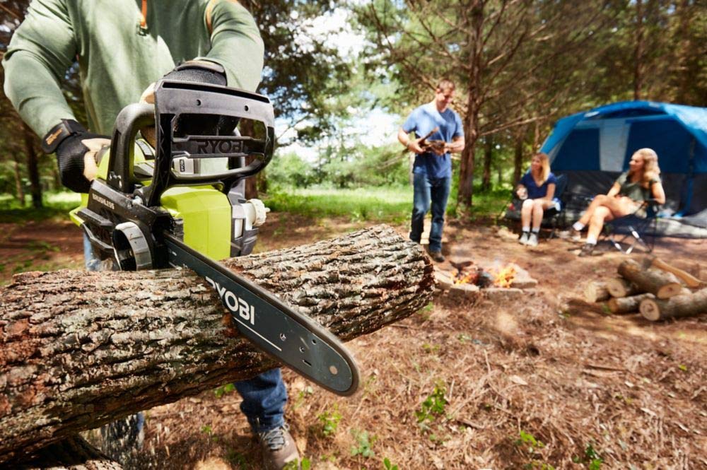 RYOBI P549 18V ONE+ 12-Inch Brushless Lithium-Ion Electric Cordless Chainsaw with 4.0 Ah Battery