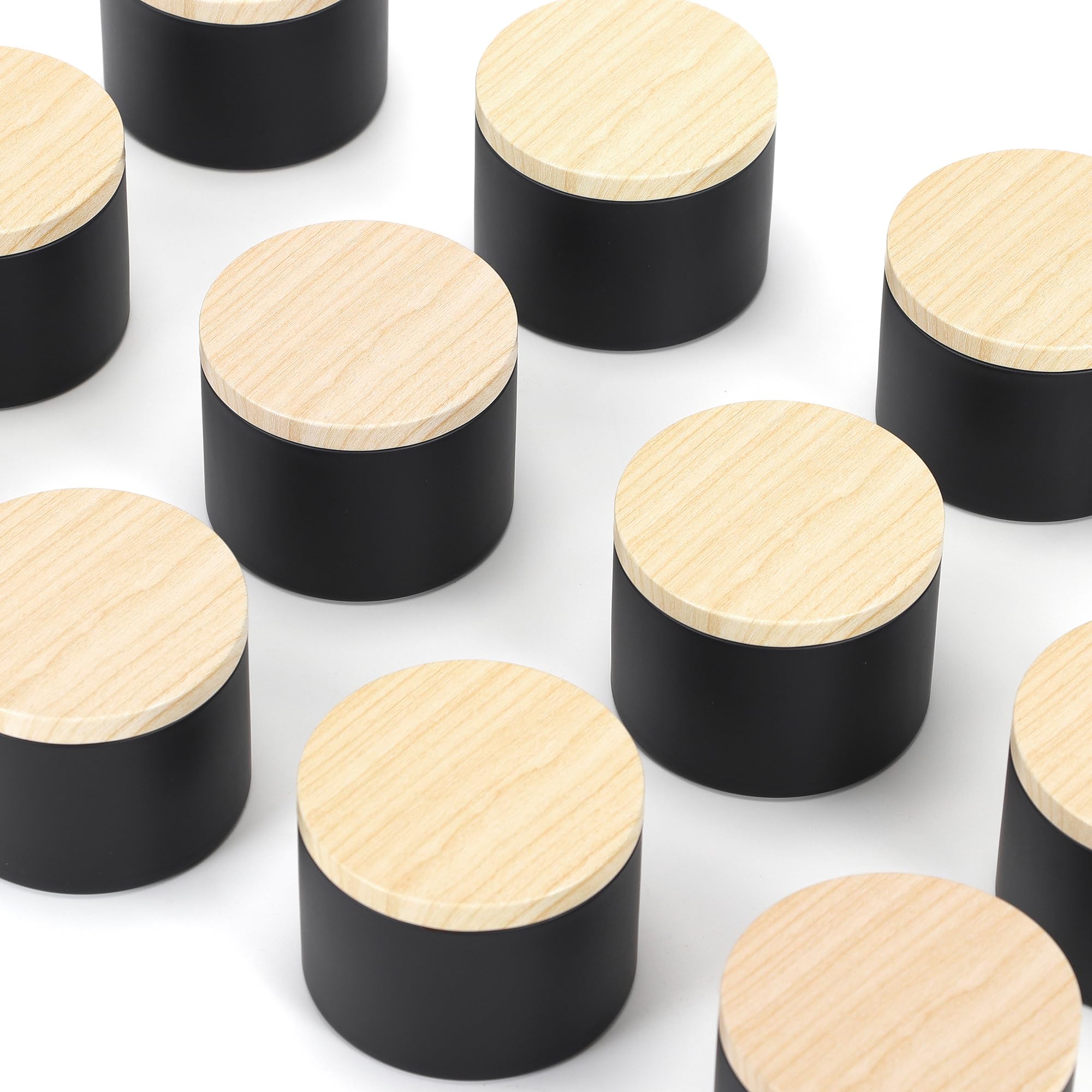 Thelextcc 24 Pack 4 oz Black Candle Tins with Lids,4oz Candle Jars for Making Candles Bulk