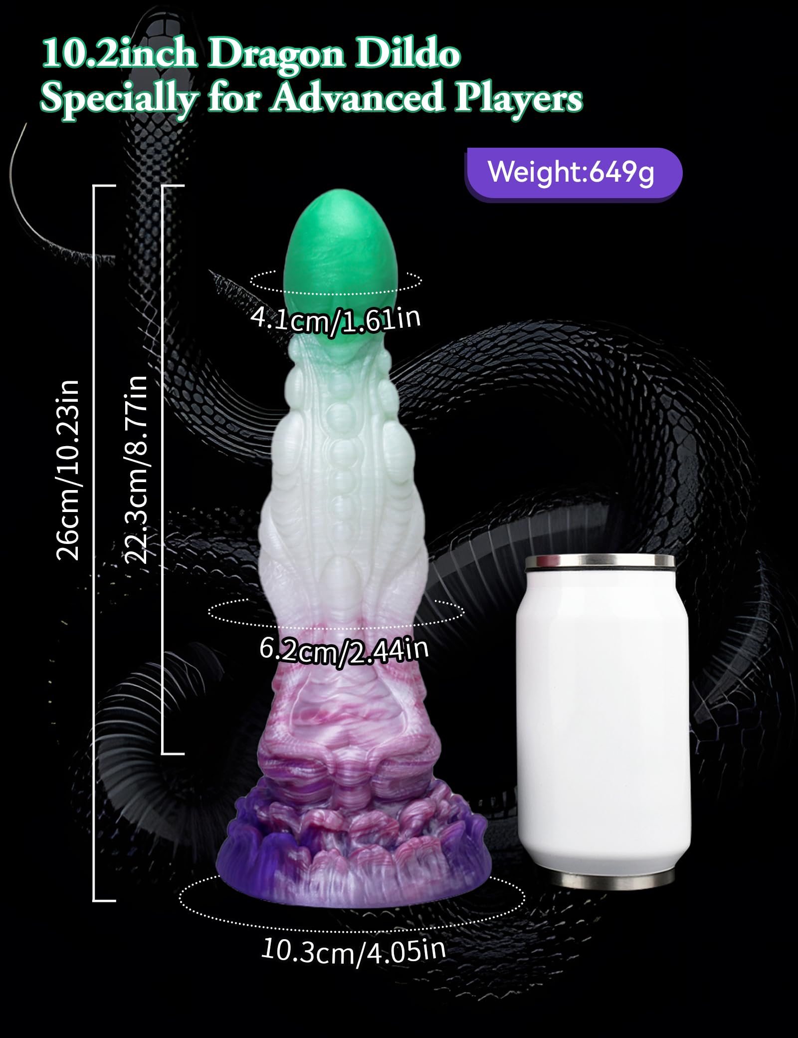 Realistic Thick Dragon Dildo with Knot, 10inch Long Monster Dildos Silicone Fantasy Dildo Anal Plug Toys for Women and Men Couples